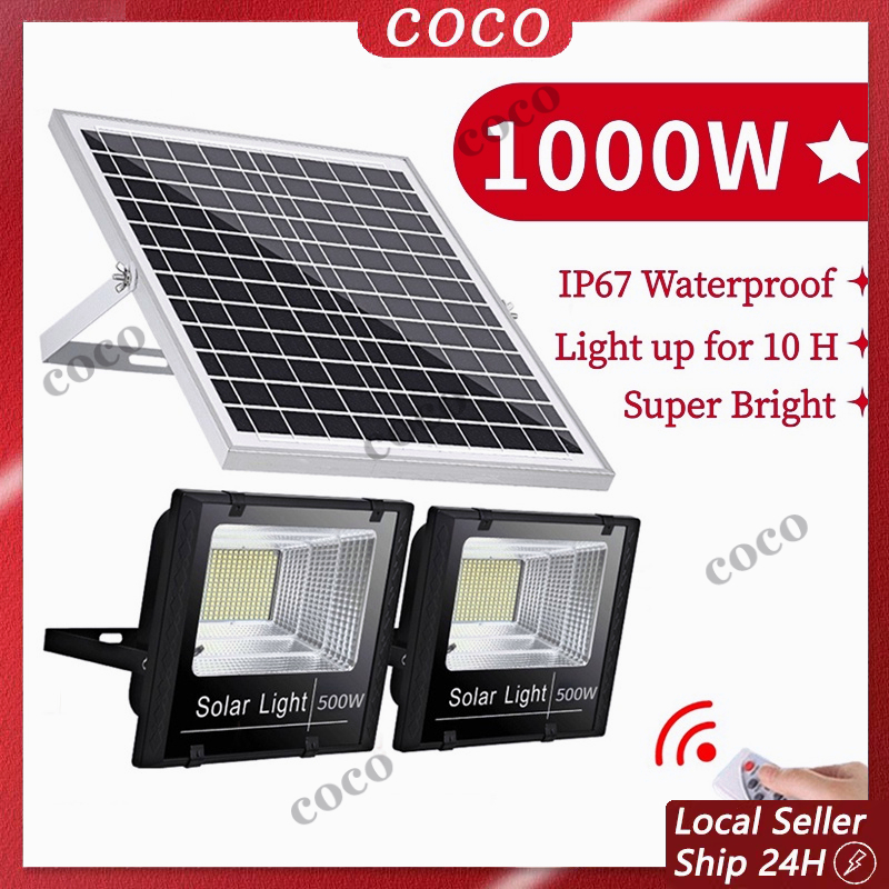 Jual Ready Stock Solar Light 1000W lampu Solar outdoor lighting Flood ...