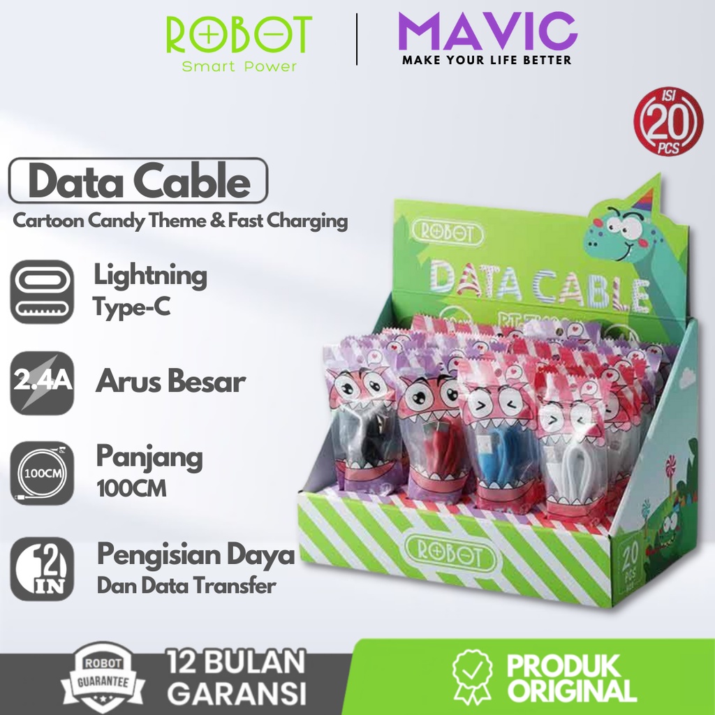 Jual ROBOT Kabel Data RT-TL100 2.4A Cable Data Type-C Android And ... Jual ROBOT Kabel Data RT-TL100 2.4A Cable Data Type-C Android And ...