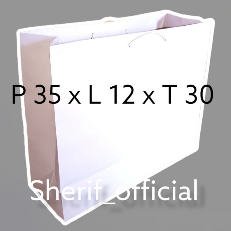 Jual shopping bag 35x30 paperbag putih polos P35 L12 T30 paper bag ...