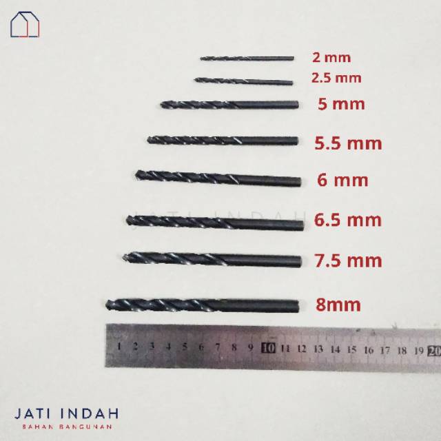 Jual Mata Bor Besi Baja Kayu Plastik HSS SOMTA Ukuran 2 3 4 5 6 7 8 mm ...