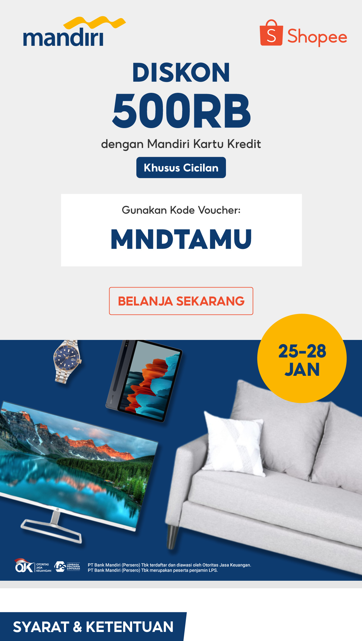 Diskon Hingga 500RB dengan Mandiri Kartu Kredit | Khusus Cicilan