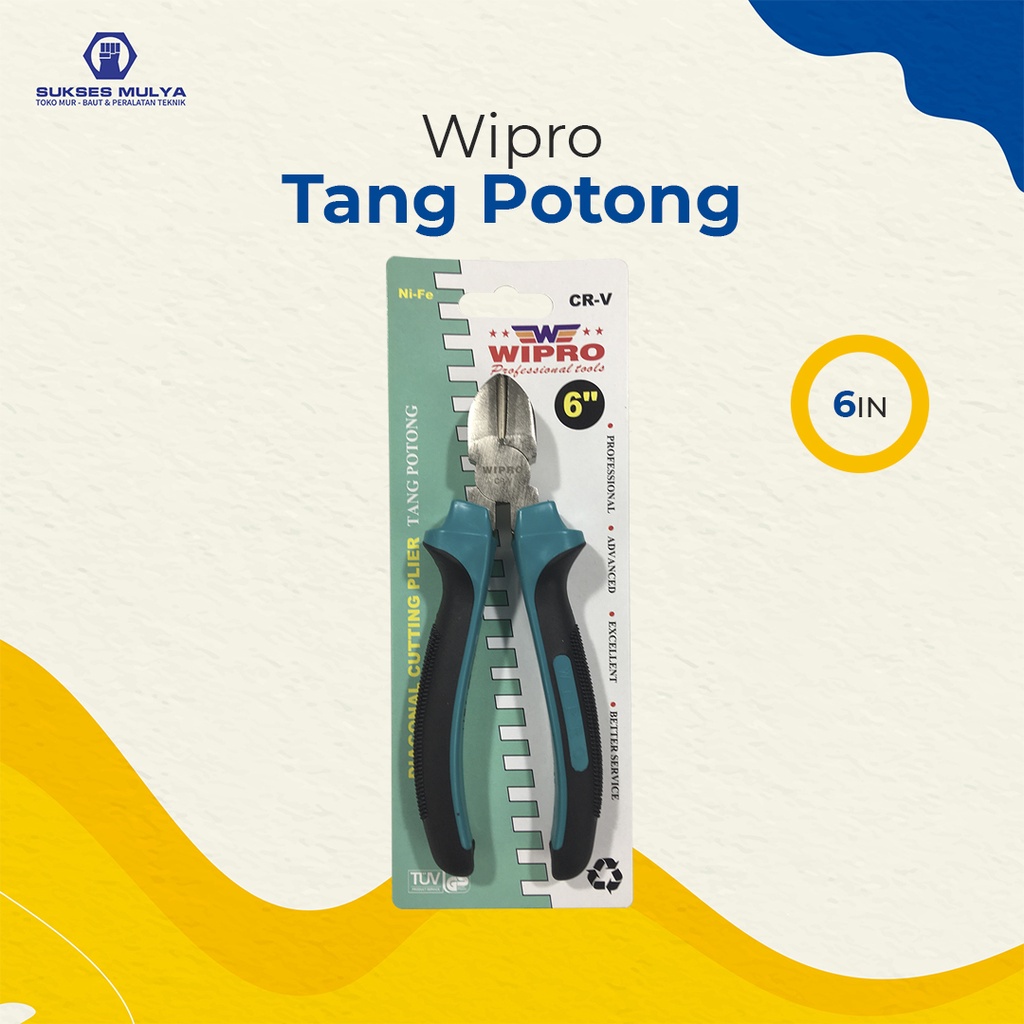 Jual WIPRO Tang Potong Wipro 6" Diagonal Cutting Plier Wipro | Shopee ...