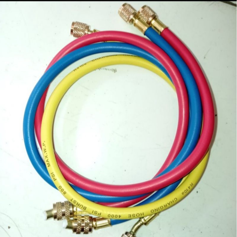 Jual 1 SET ISI 3 SELANG ANALIZER FREON AC UNTUK R32 R410 - SELANG ...
