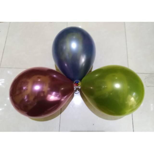 Jual Balon Chrome 10 biji / balon metalik 2 in 1 | Shopee Indonesia