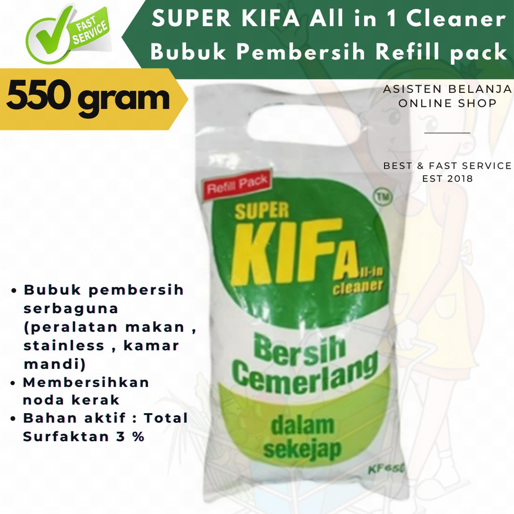 Jual Refill Super KIFA Kif All in 1 One Cleaner Bubuk Pembersih ...