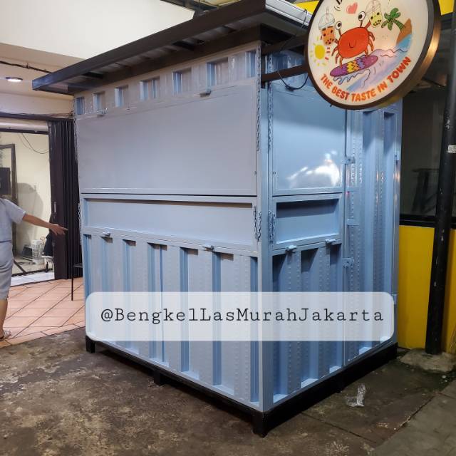 Booth Container / Gerobak Rombong Kontainer 2x1.5x2 | Shopee Indonesia