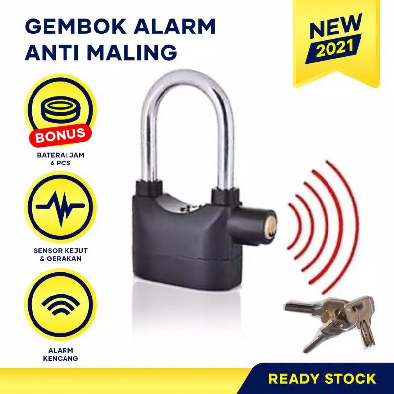 Jual GEMBOK ALARM UNTUK ANTI MALING MOTOR MOBIL PAGAR PINTU SAFE ...