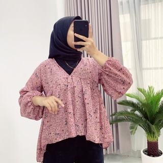 Jual BLOUSE KOREA BUNGA BUNGA KECIL || FLORAL KOREAN BLOUSE CERUTY ...