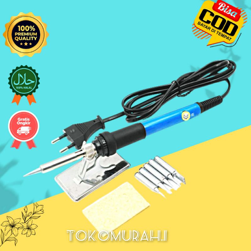 Jual Solder Listrik Iron Adjustable Temperature 60 Watt + 5 Tips | Shopee Indonesia