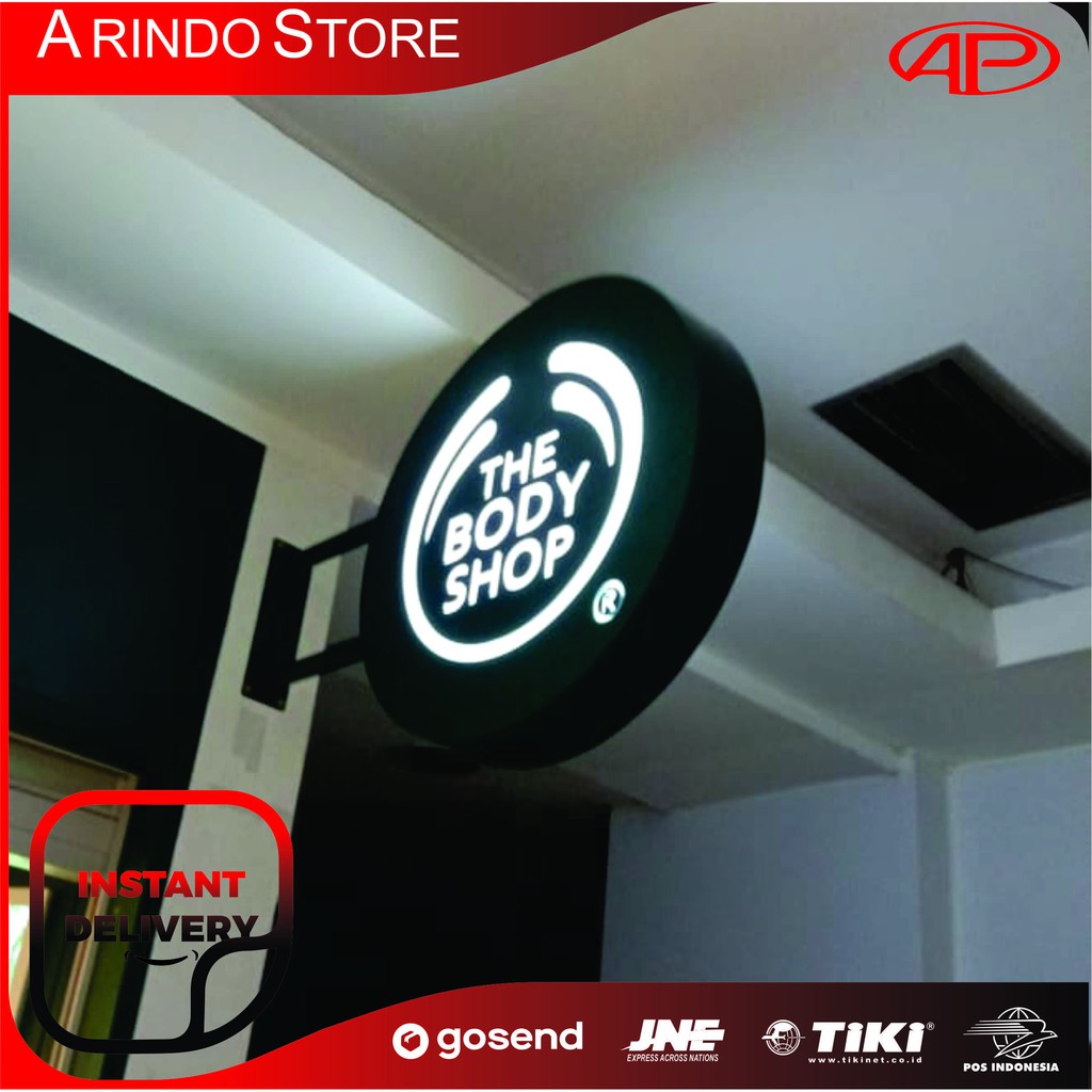 Jual neon box bulat akrilik murah 2 sisi Indonesia|Shopee Indonesia