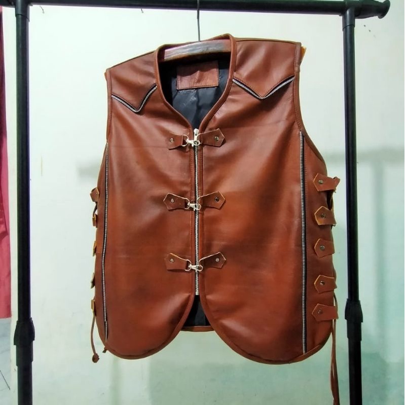 Jual Rompi kulit asli rompi biker kulit rompi tahan angin rompi pria ...