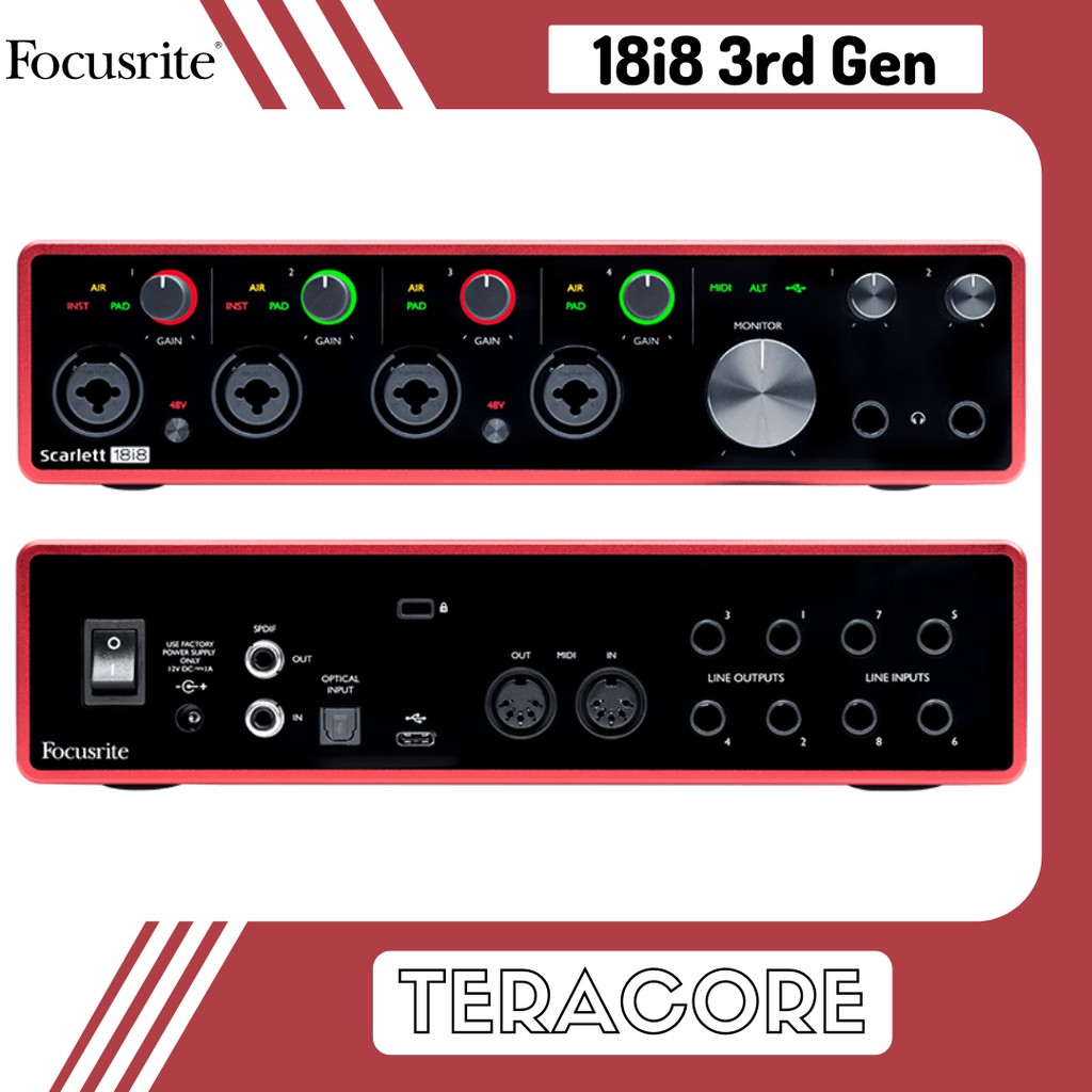 Jual Focusrite Scarlett 18i8 3rd Gen USB Audio Interface 4 Channel ...