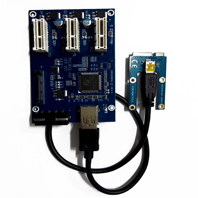 Jual PREORDER Mini PCIe pcie 1 To 3 PCI Slot Riser Card Mini ITX to ...