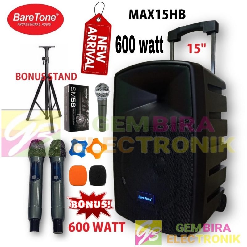 Jual Speaker Aktif Portable Meeting BARETONE MAX15HB MAX 15HB MAX 15 HB Indonesia|Shopee Indonesia