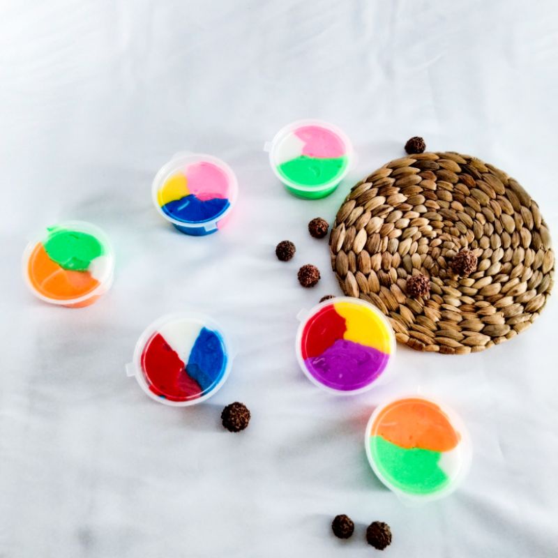 Jual Mainan anak SLEM CEPUK pelangi murah main SLIME warna warni cup ...