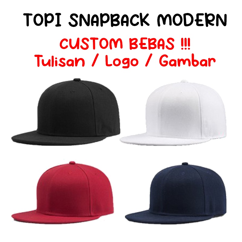 Jual [ COD ] CUSTOM TOPI SNAPBACK MODERN | TULISAN / LOGO / GAMBAR ...