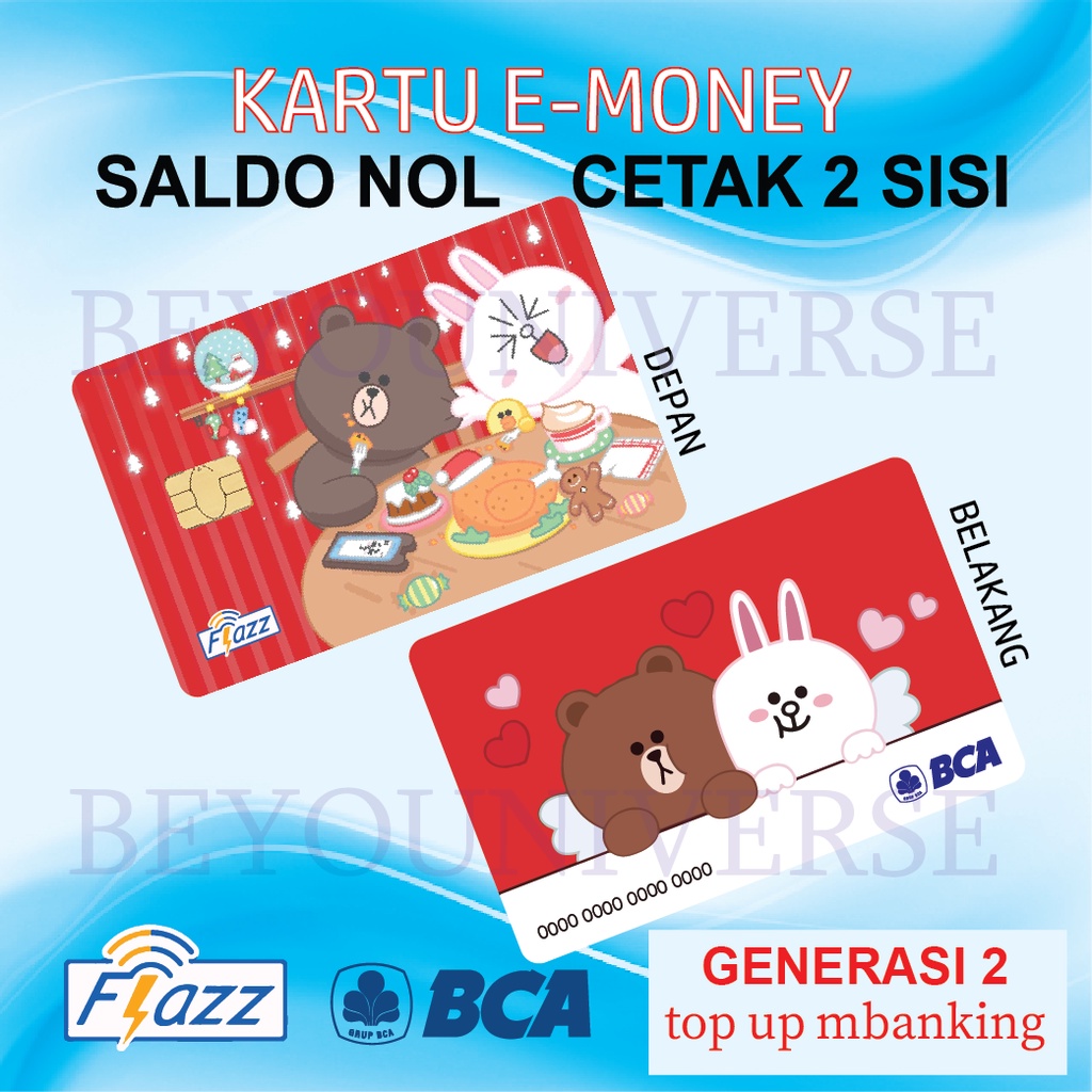 Jual KARTU E-money Line Cony Brown FLAZZ BCA gen 2 / MANDIRI Emoney Etoll Custom Hadiah bukan ...