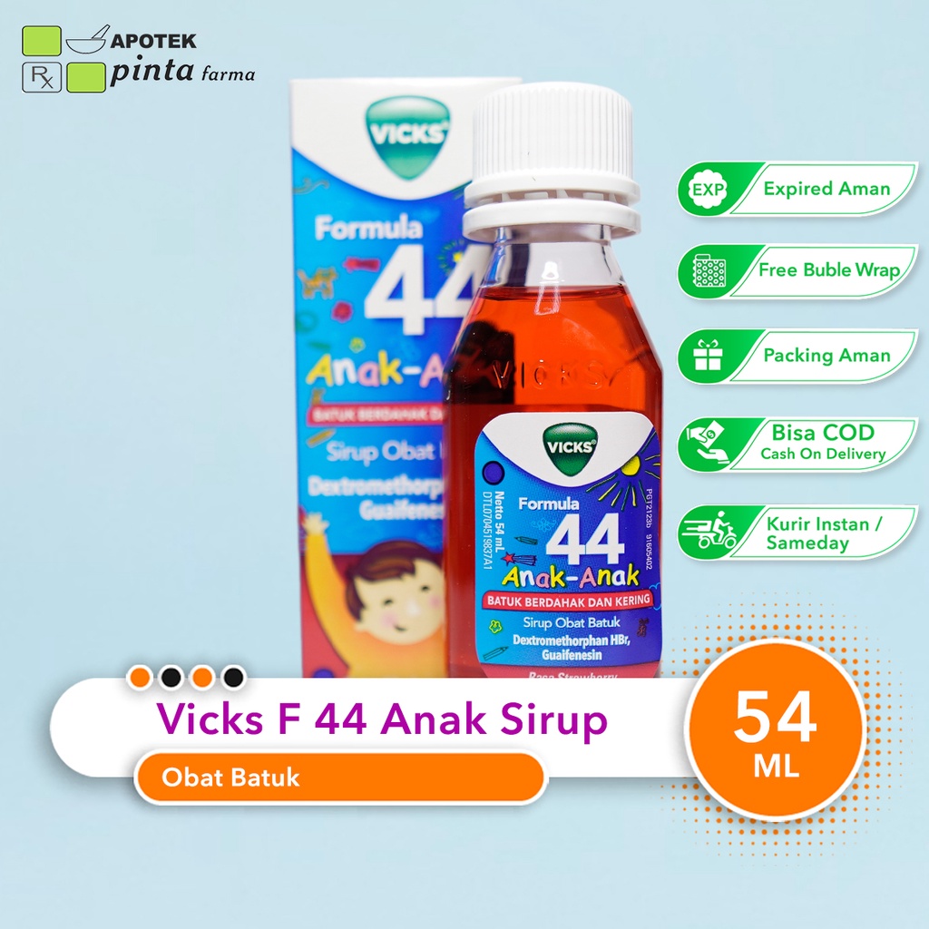 Jual Vicks Formula 44 Anak Sirup Obat Batuk 27 Ml Dan 54 Ml | Shopee ...