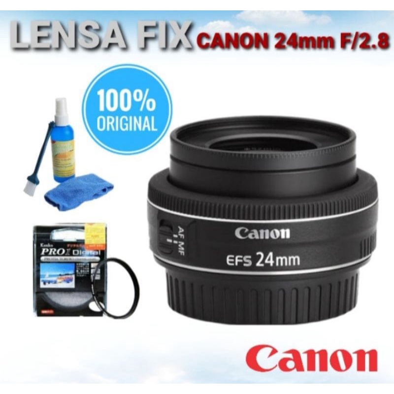Jual LENSA FIX CANON 24MM STM MULUS LIKENEW BANYAK BONUSNYA | Shopee ...
