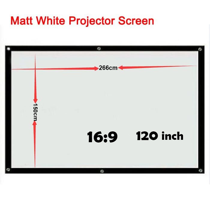 Jual Layar Proyektor 120 inch, ukuran 266 cm x 150 cm (Screen Projector ...
