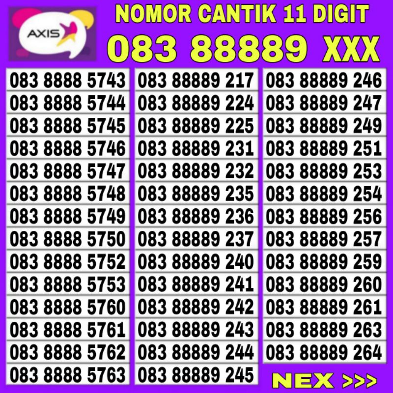 Jual NOMOR CANTIK AXIS AXIATA 4G LTE | Shopee Indonesia