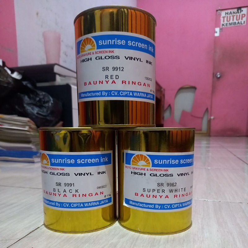Jual Tinta sablon Kertas, Kayu, Pvc (Sunrise High Gloss Vinyl Ink ...