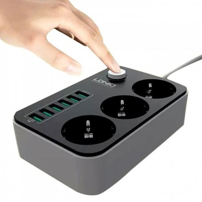 Jual LDNIO SE3631 Stop Kontak 3 Power Socket 6 USB fast charging | Shopee Indonesia