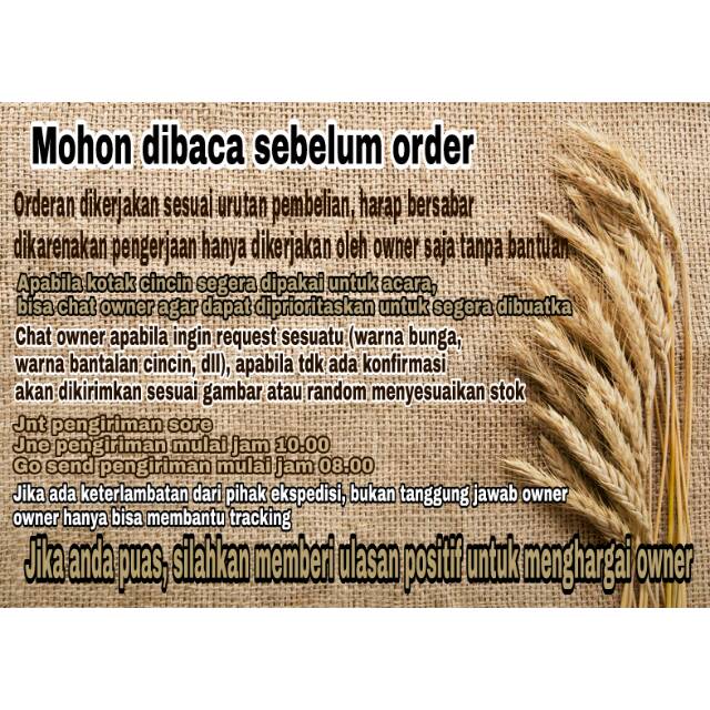 Jual MOHON DIBACA SEBELUM ORDER | Shopee Indonesia