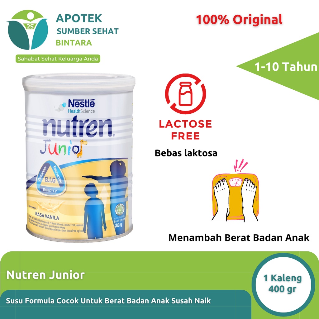 Jual Nestle Nutren Junior Susu Bebas Laktosa Anak 1-10 tahun | Shopee ...