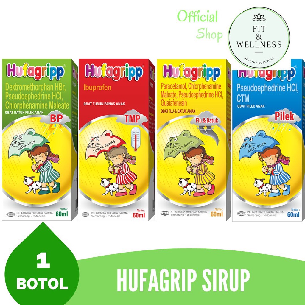 Jual Hufagrip Sirup Obat Batuk dan Pilek Anak 60mL | Shopee Indonesia