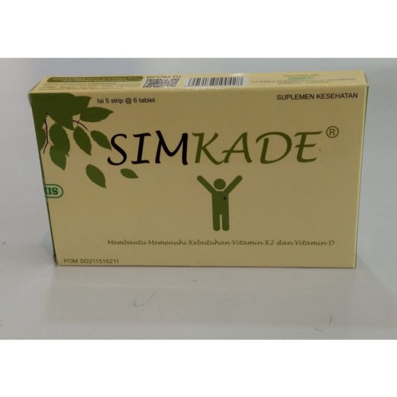 Jual SIMKADE BOX ISI 30 TABLET/SIMKADE VITAMIN K2 DAN VITAMIN D3 ...