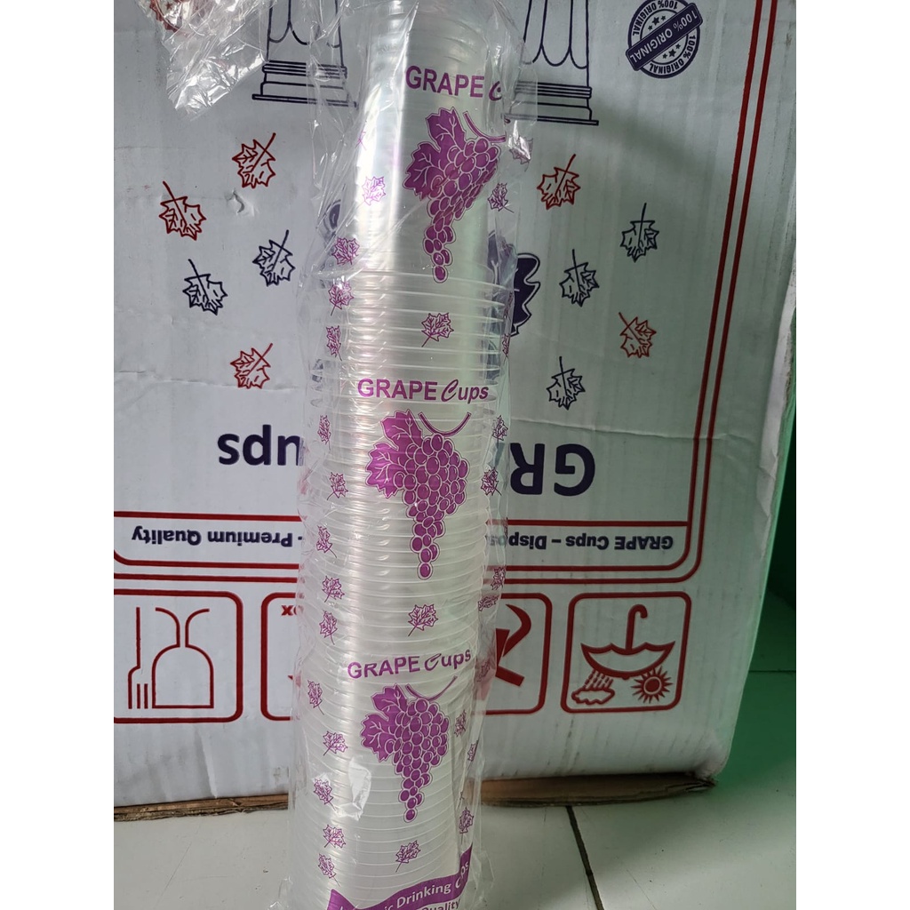 Jual Grape Cups Gelas Cup Aqua Kopi Plastik Bening Murah Anggur ...