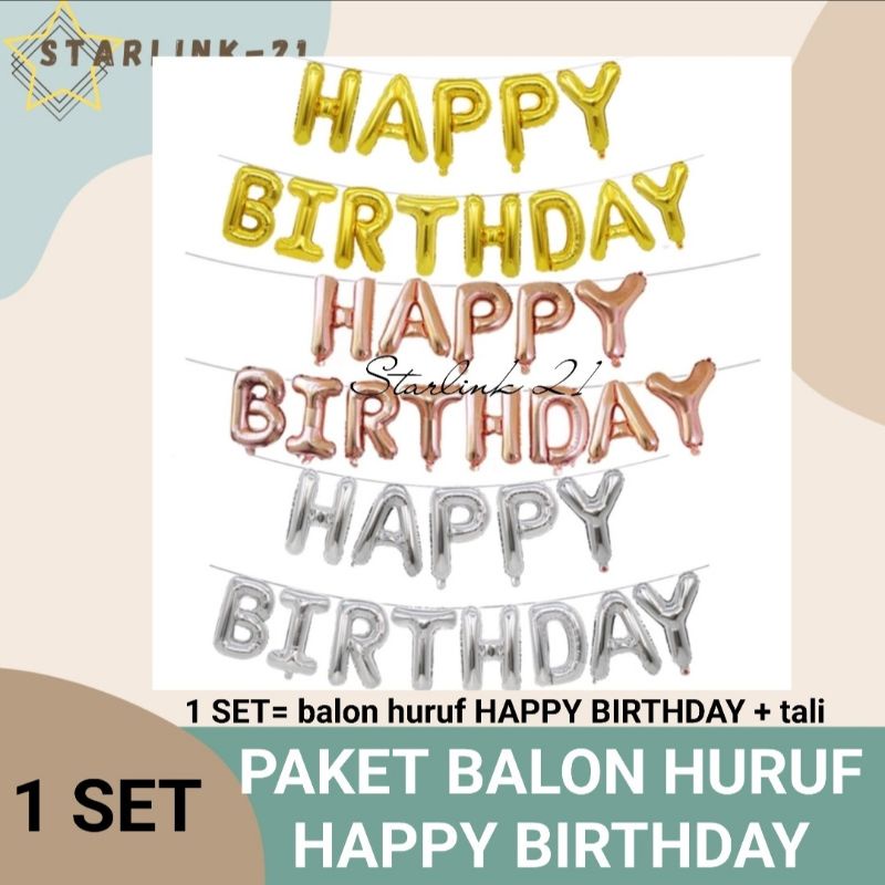 Jual PAKET BALON HAPPY BIRTHDAY | Set Huruf Happy Birthday | Shopee ...