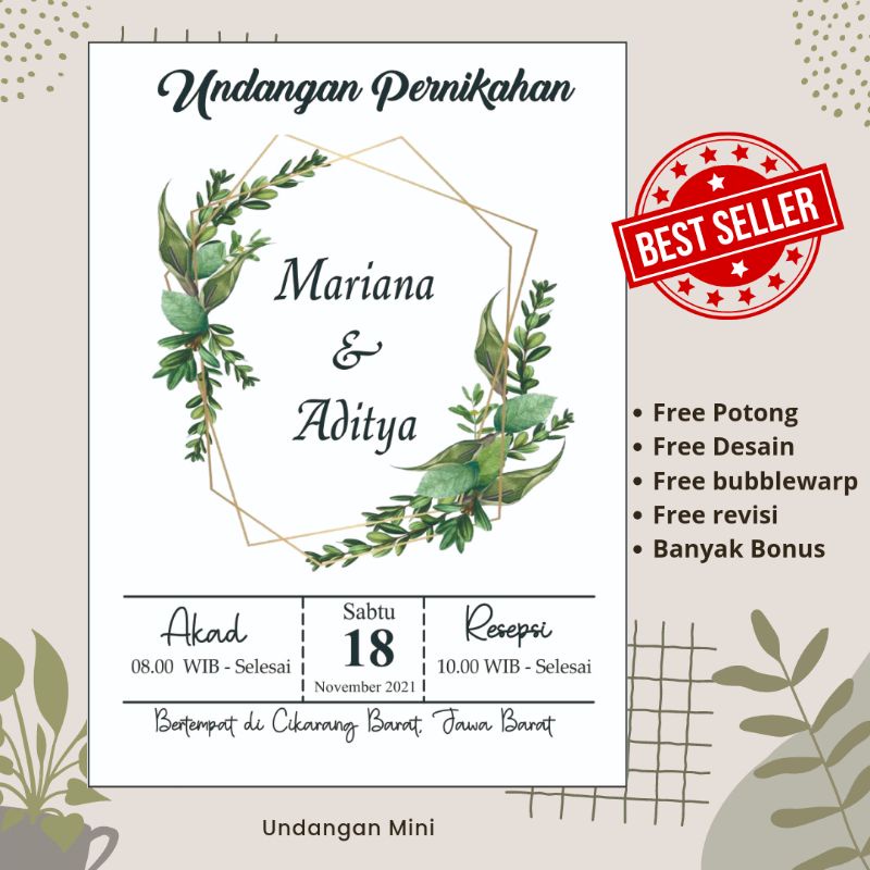 Jual 1 HARU JADI. Undangan pernikahan mini untuk di kopi,Snack,permen ...