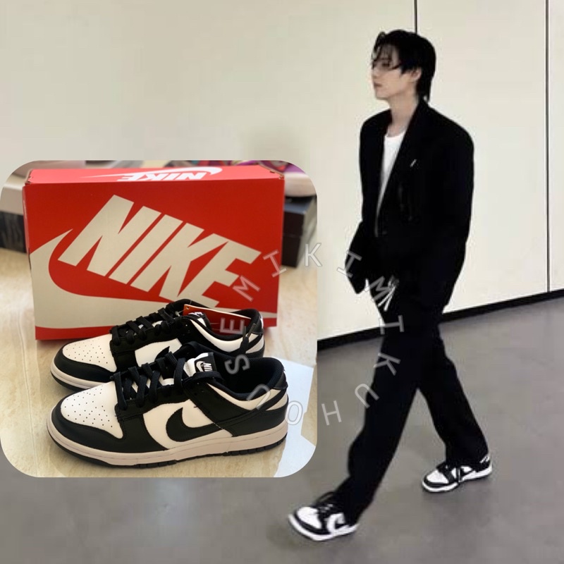 Jual BTS RM SUGA NIKE DUNK LOW PANDA BLACK WHITE OFFICIAL ORI | Shopee Indonesia