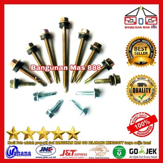 Jual Baut Baja Ringan 12x50 isi 50 pcs - baut roffing - baut Rooffing ...