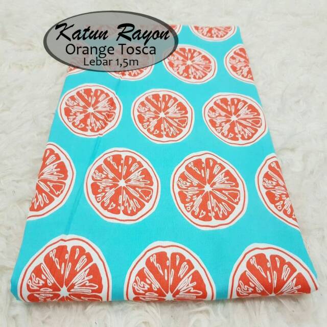 Jual KAIN KATUN RAYON ORANGE TOSCA (HARGA PER 0,5 METER) | Shopee Indonesia