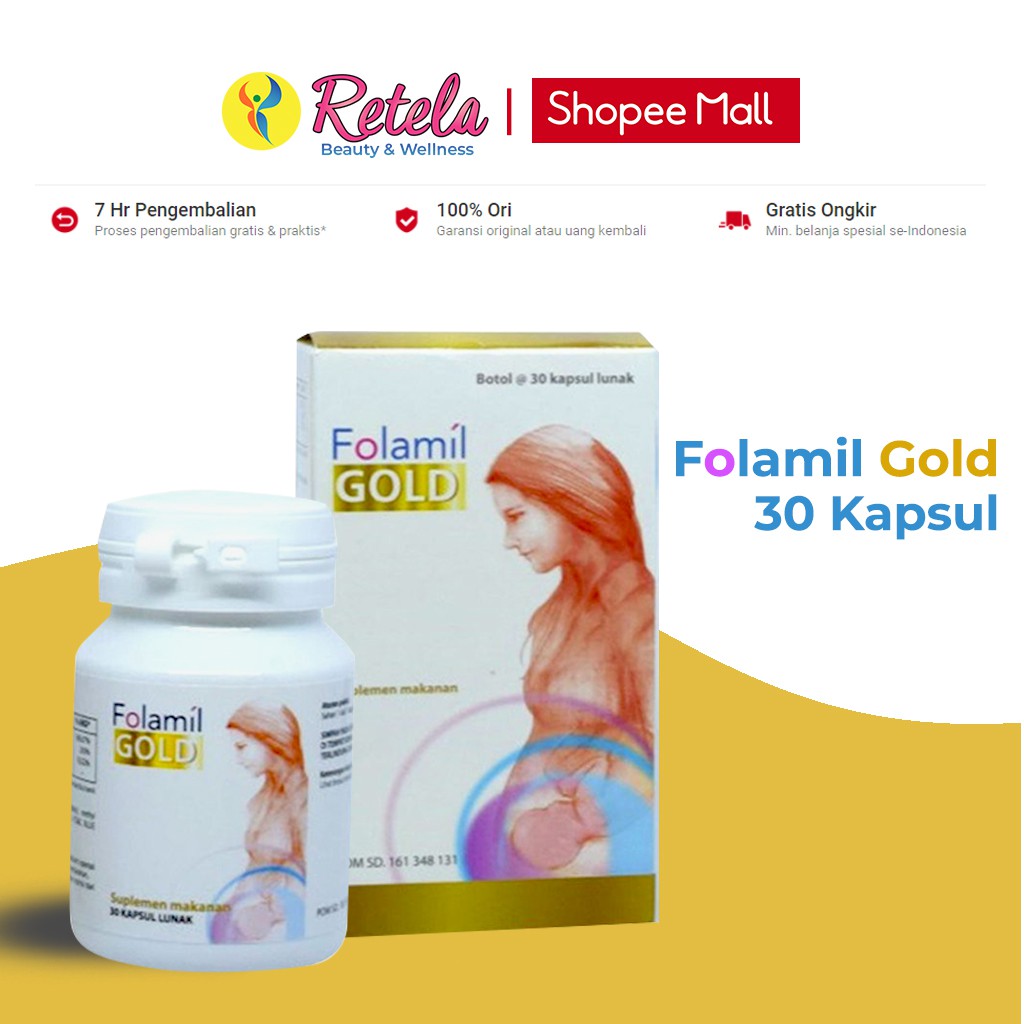 Jual Folamil Gold 30 Kapsul / Suplemen Kehamilan / Nutrisi Ibu dan bayi ...