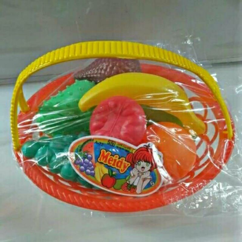Jual mainan buah-buahan satu set keranjang murah | Shopee Indonesia