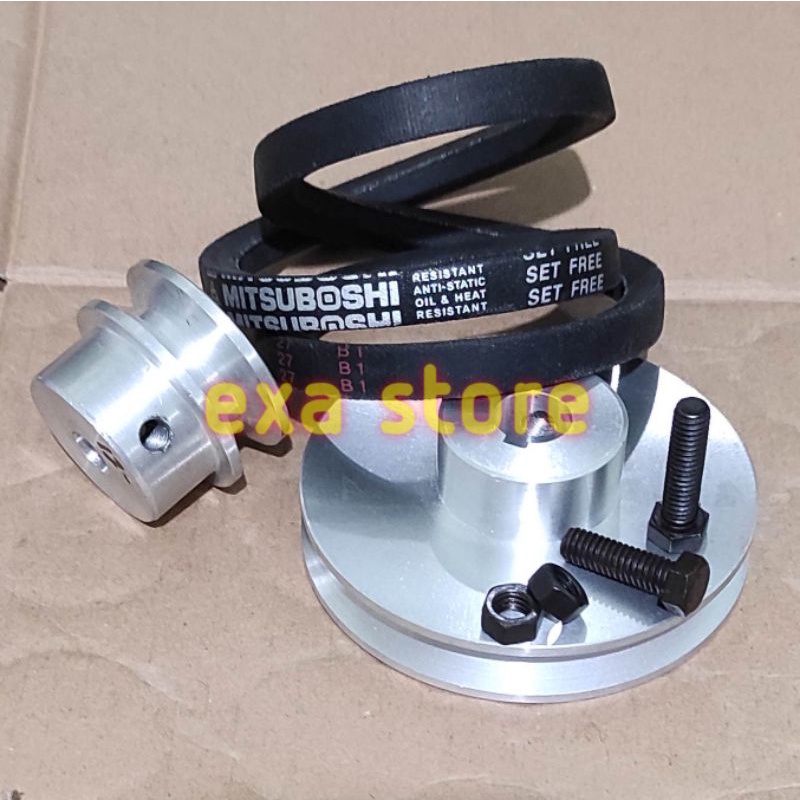 Jual Paket pulley transmisi 4" dan 2" plus fan belt UKURAN BACA ...