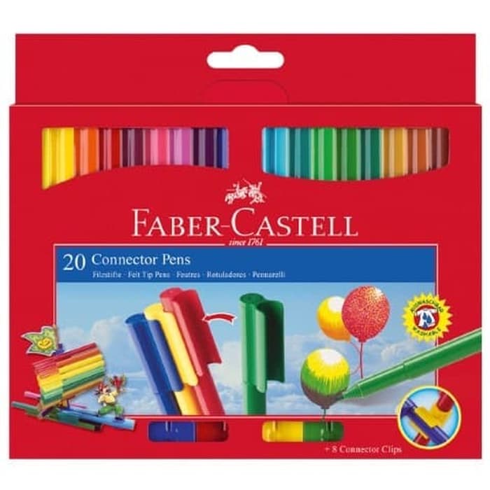Jual FABER Connector Pen Faber Castell 11200A 20 Warna Colours Spidol ...