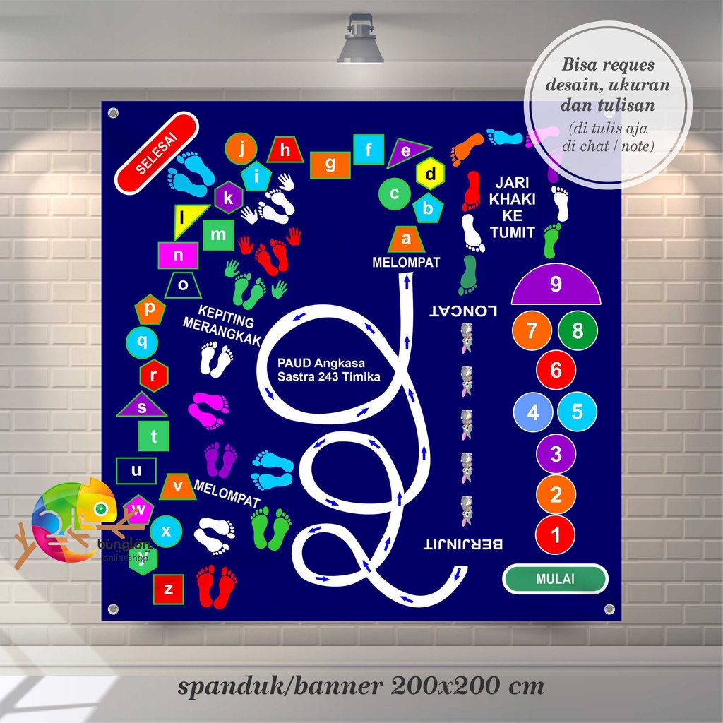 Jual Spanduk Banner Permainan Kaki dan Tangan Anak TK PAUD KOBER ...