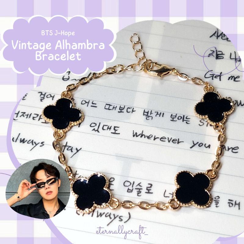 Jual Gelang BTS J-hope Vintage Alhambra Clover Bracelet Jhope | Shopee ...