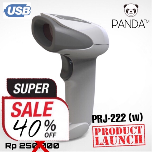 Jual Barcode Scanner Laser Tangan 1D PANDA PRJ-222 (w) USB Indonesia ...