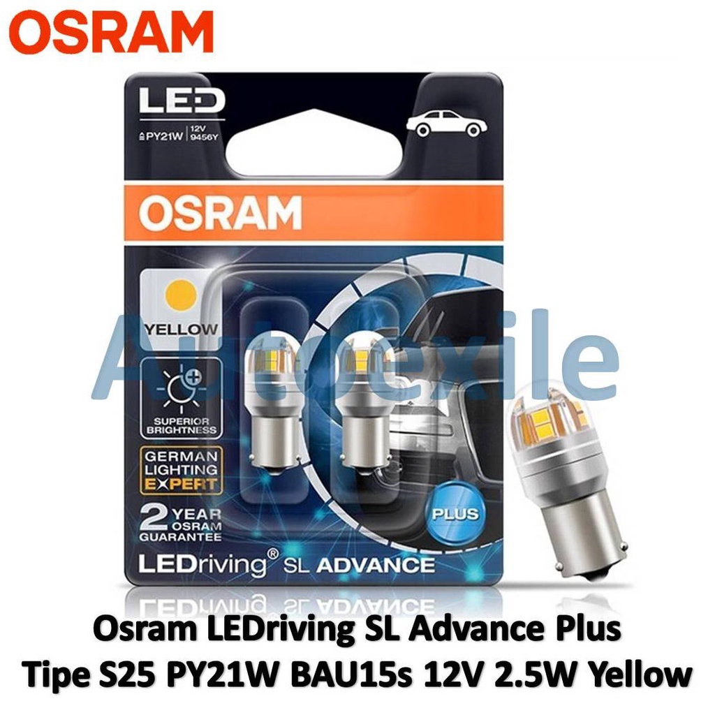Jual Osram LED S25 PY21W BAU15s 12V Yellow Kuning Original Lampu Sein Belok Mobil Dudukan ...