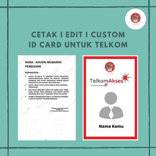 Jual Custom Desain ID Card + Cetak ID Card Telkom Akses (2 Sisi) PVC ...