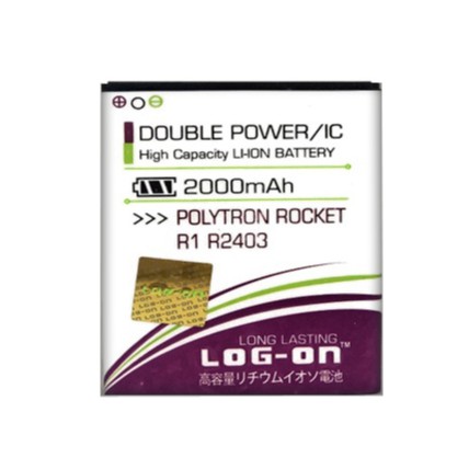 Jual LOG ON BATERAI POLYTRON ROCKET R1 R2403 BATRE DOUBLE POWER DOUBLE IC BATTERY | Shopee Indonesia