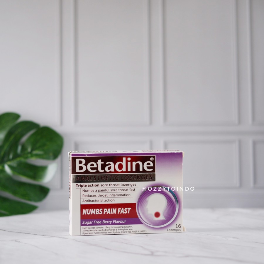 Jual Betadine Anaesthetic Lozenges Berry Flavour 16 Pack - Sore Throat ...