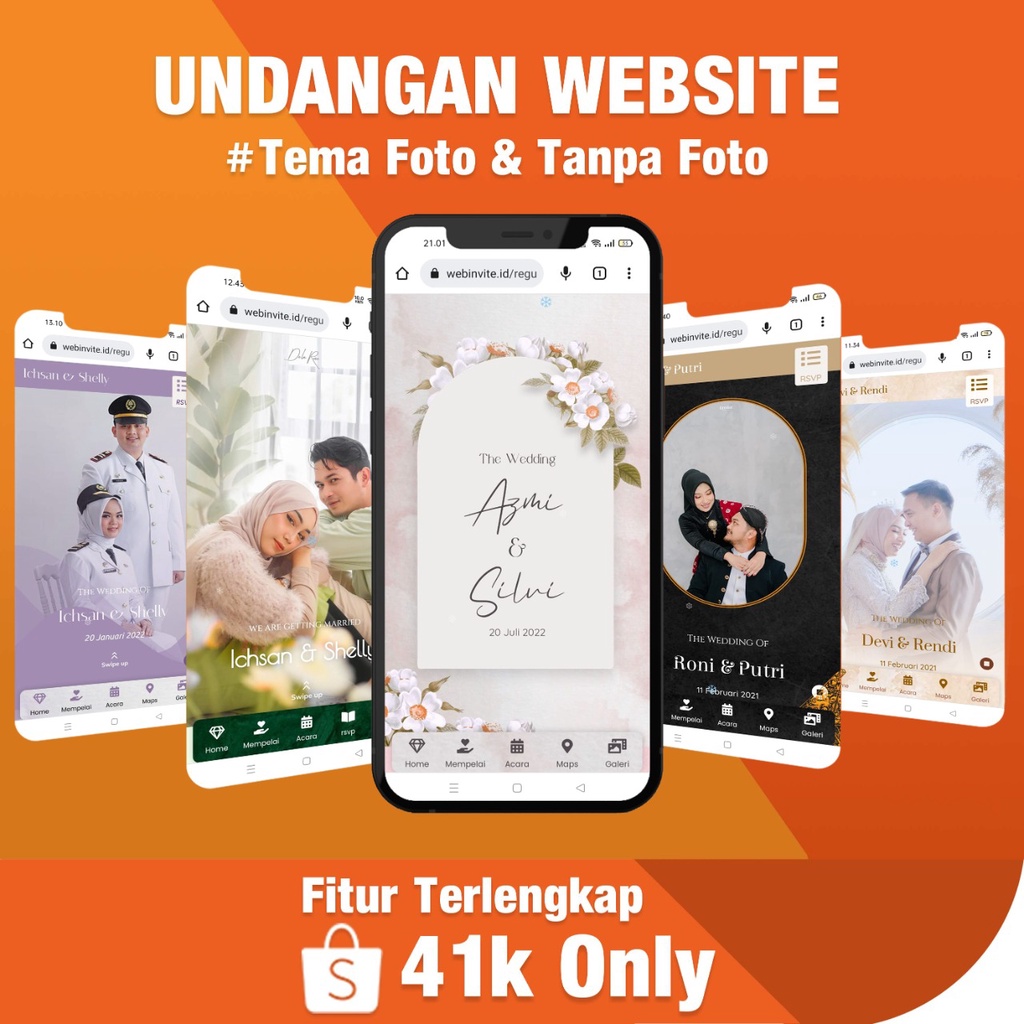 Jual Undangan Digital Website Pernikahan | Tanpa Foto & Tema Foto ...