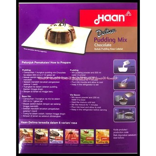 HAAN Pudding Mix Chocolate Puding Coklat Delima 245 gr | Shopee Indonesia